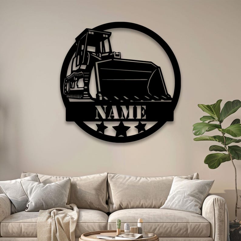 Bulldozer Dozer Design Laser Cut Svg Dxf Files Wall Sticker Engraving ...