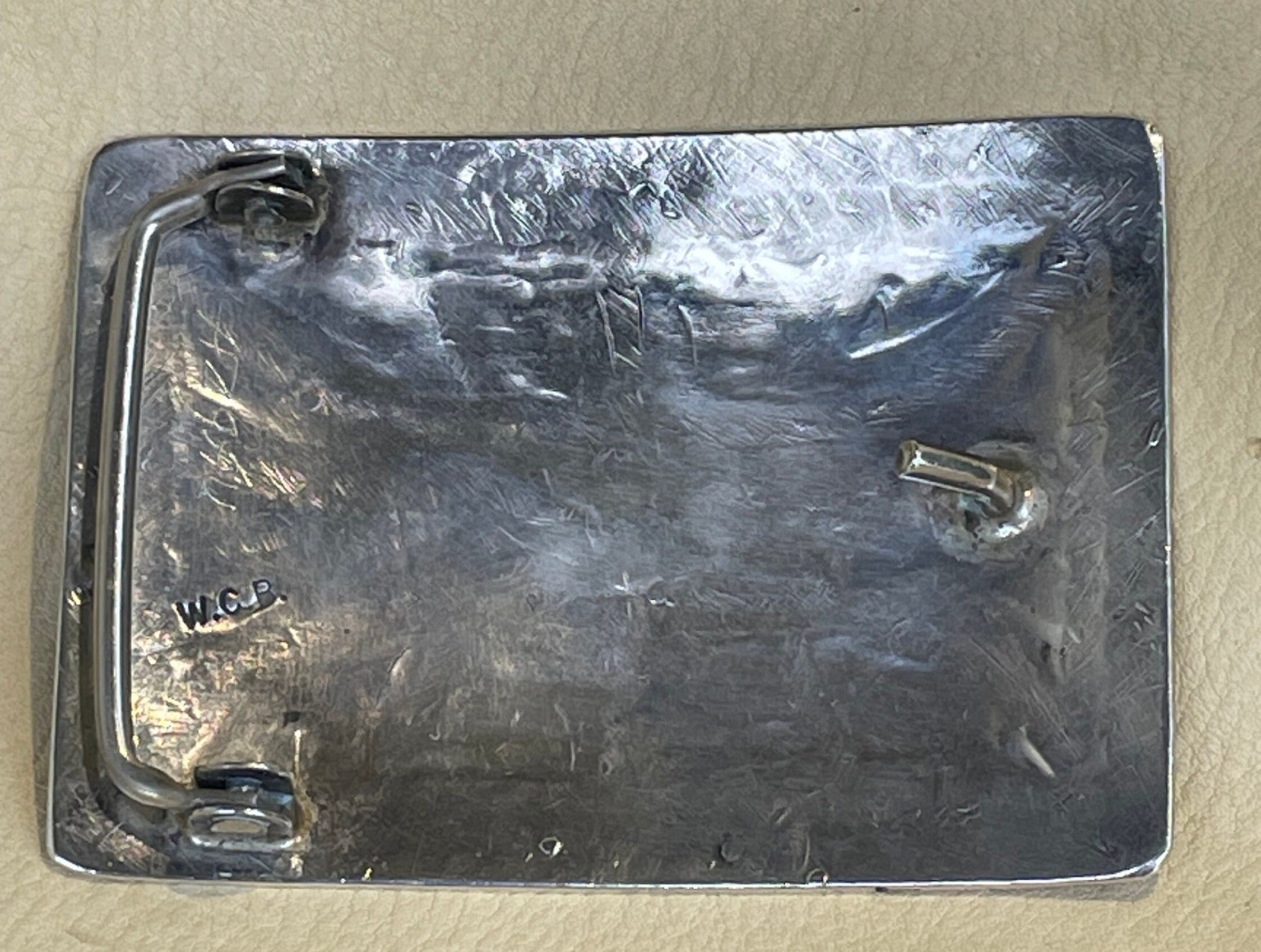 Silver Belt Buckle Turquoise & Coral Inlays 3 Long X 2 High Fits 1 1/2 ...