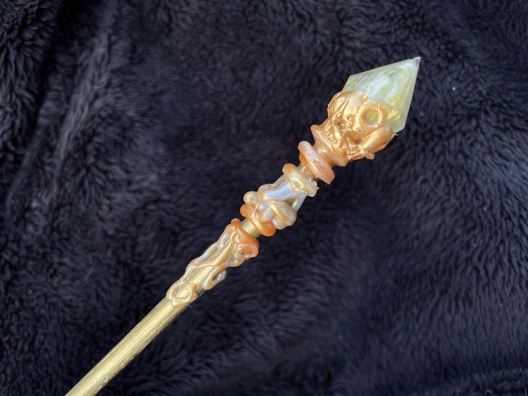 One of a Kind Handmade Magic Wand for Witches and Wizards Gleaming Gold ...