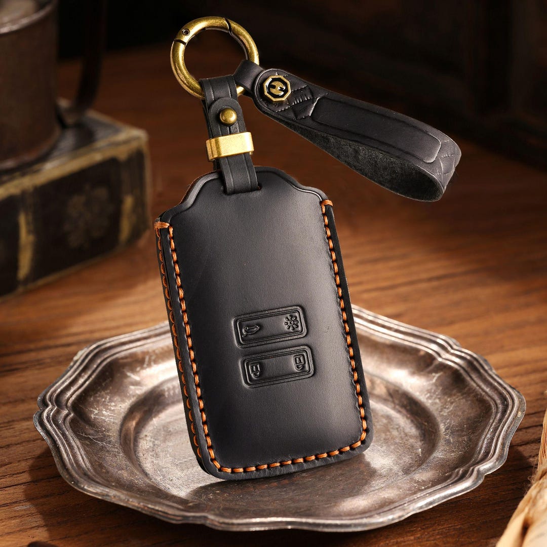 Handmade Leather Key Fob Cover Fit for Renault Clio Captur Megane ...
