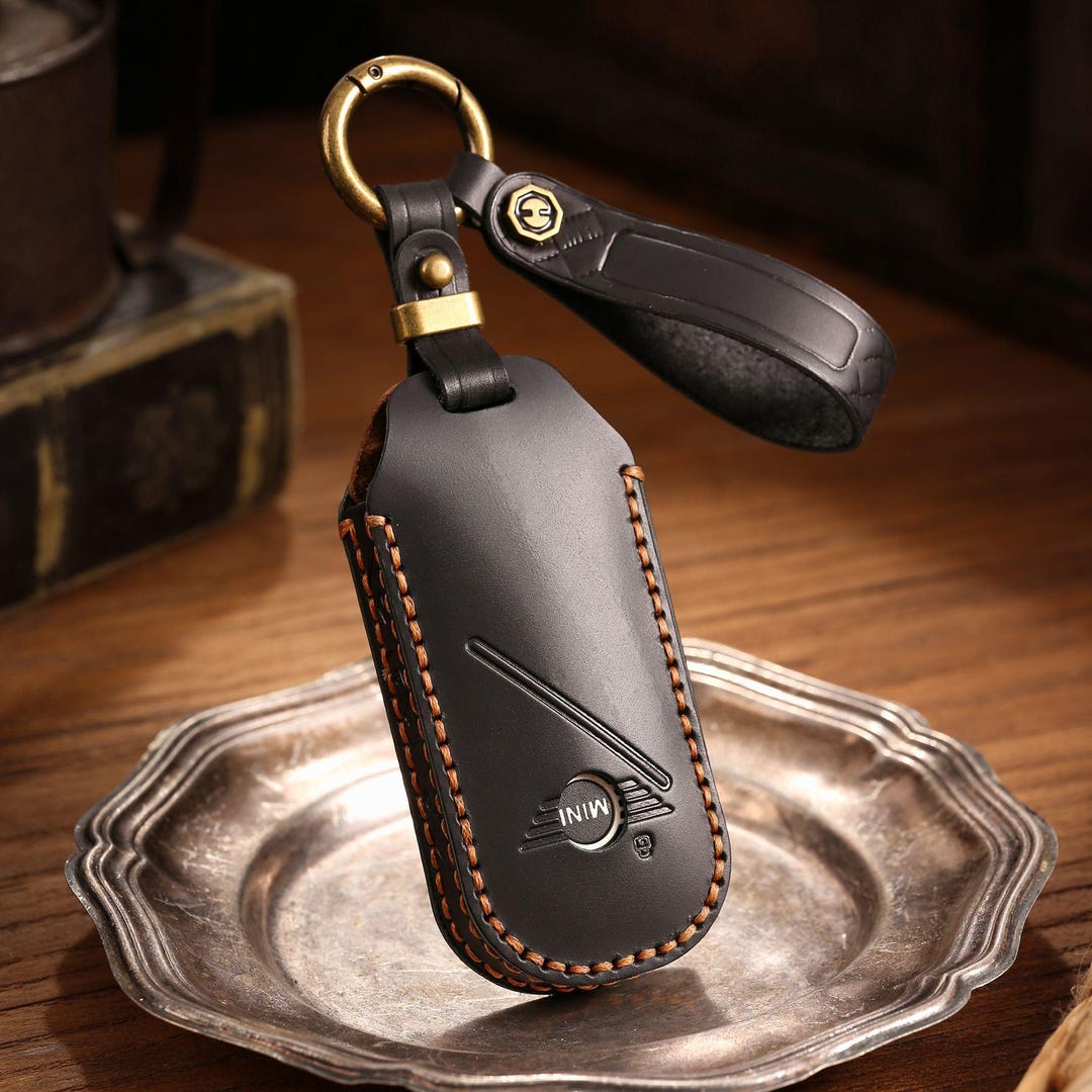 Personalized Leather Key Fob Cover Fit for BMW Mini Countryman Cooper ...