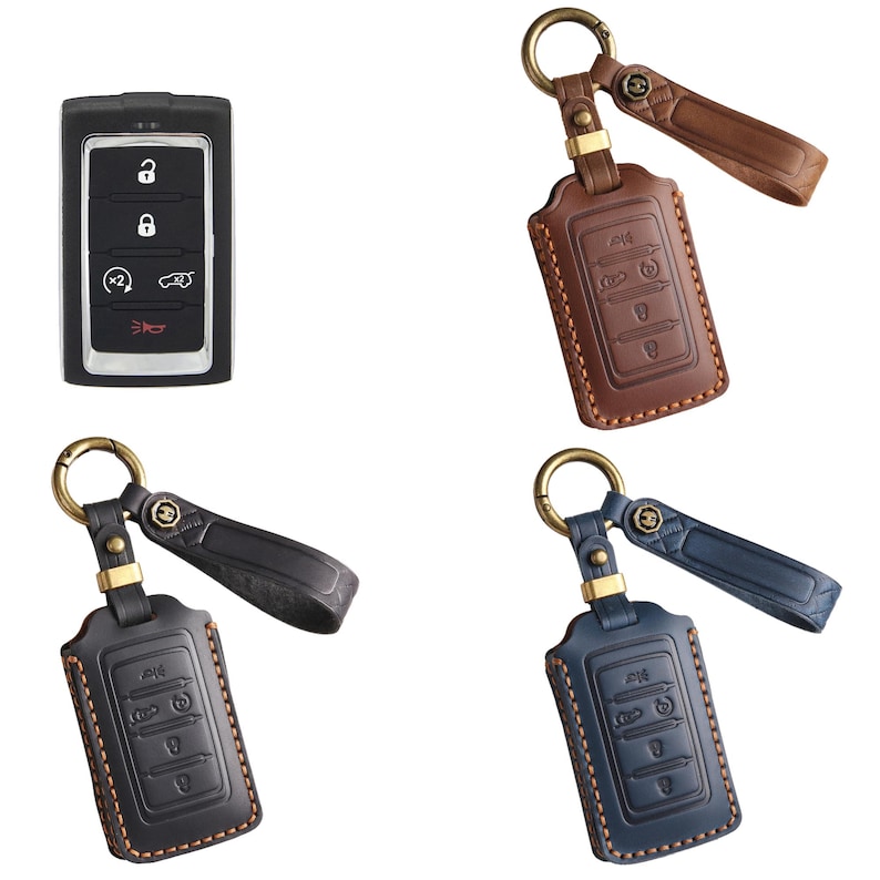 Personalized Leather Key Fob Cover Fit for Jeep Grand Cherokee Horse ...