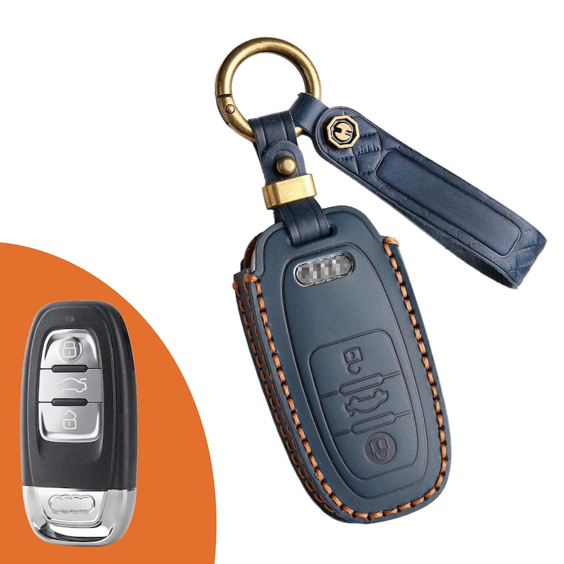 Handmade Leather Key Fob Cover Fit for 2017 A3 A4 A5 A6 S5 Q3 Q5 Q7 ...