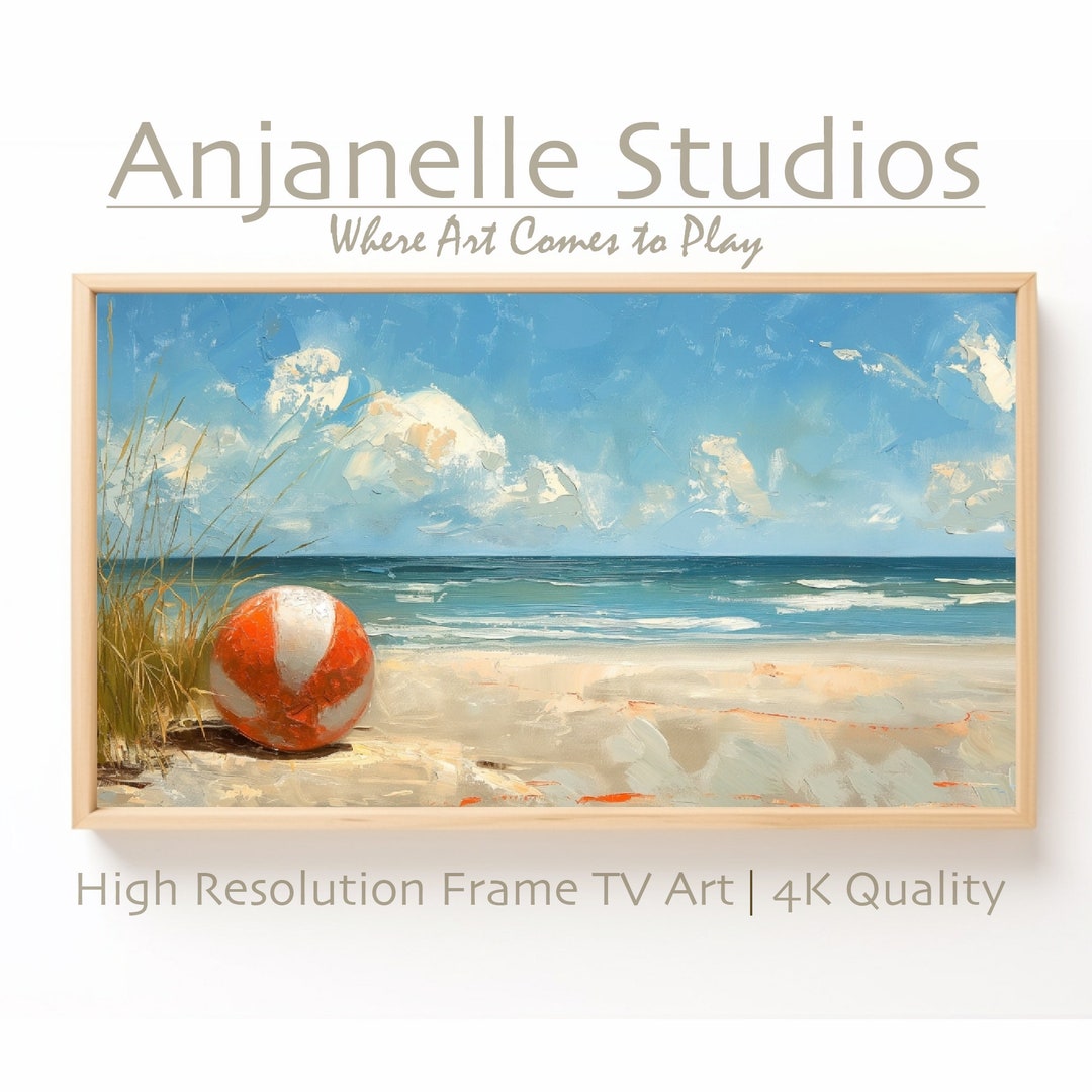 Samsung Frame, Vintage Beach Scenes, the Frame TV Art, Samsung Frame TV ...