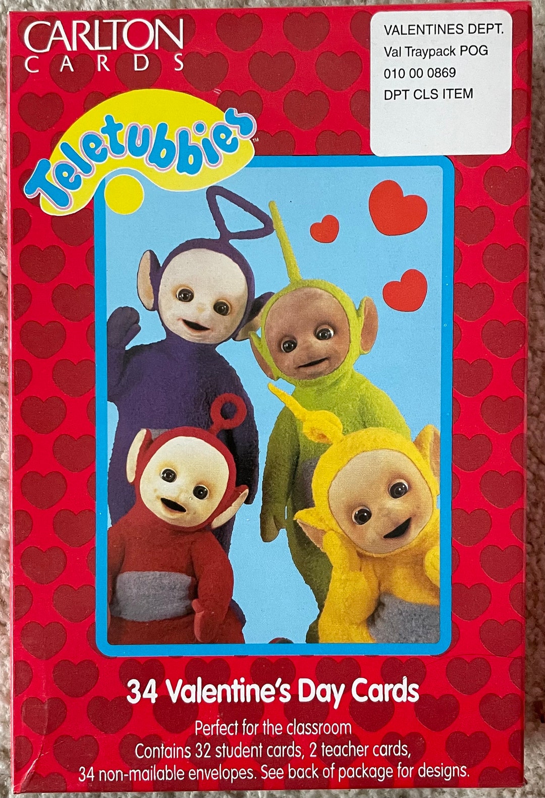 1990s Teletubbies Valentines • Unopened Deadstock Box of 38 Valentine ...