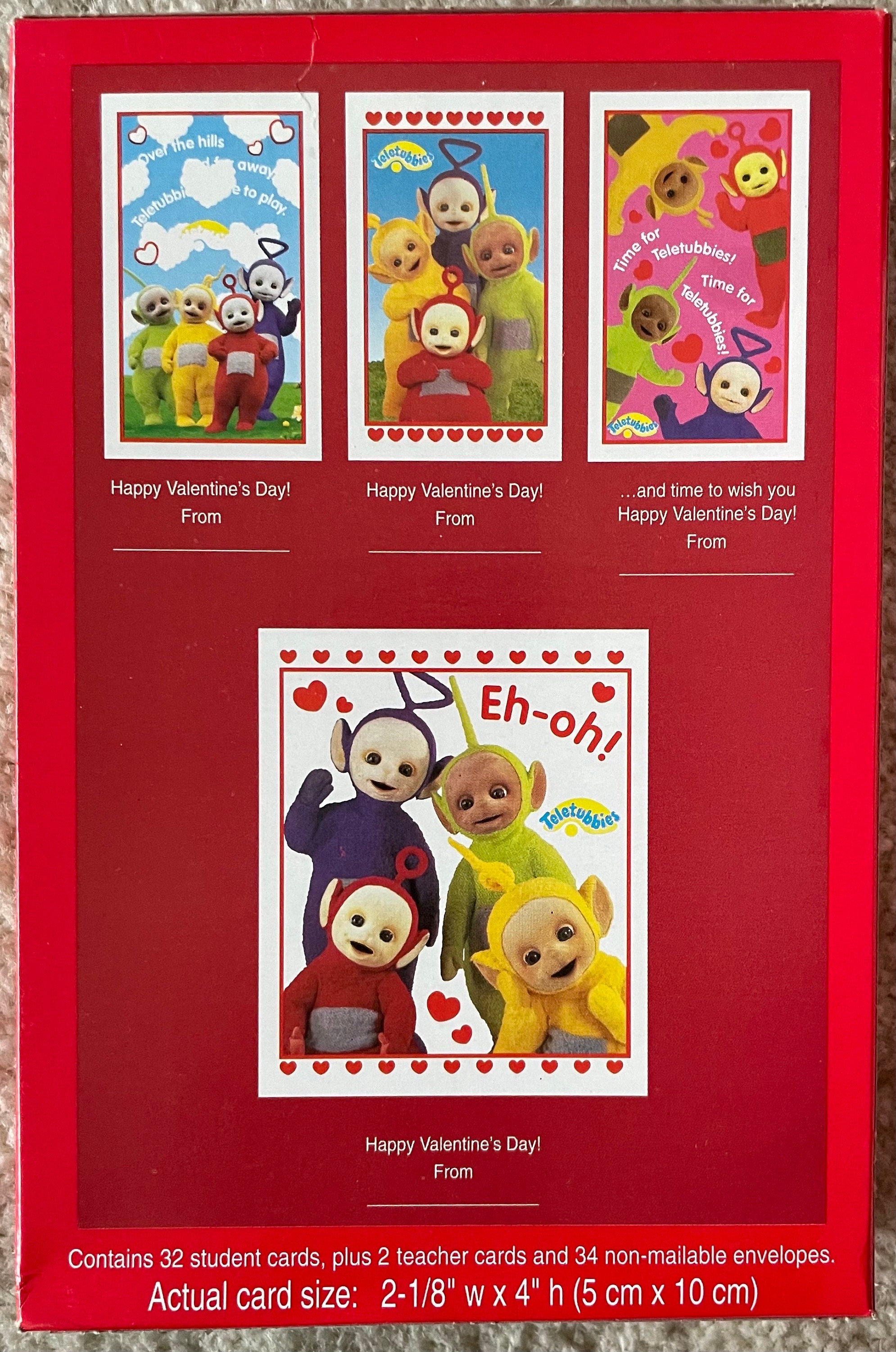 1990s Teletubbies Valentines • Unopened Deadstock Box of 38 Valentine ...