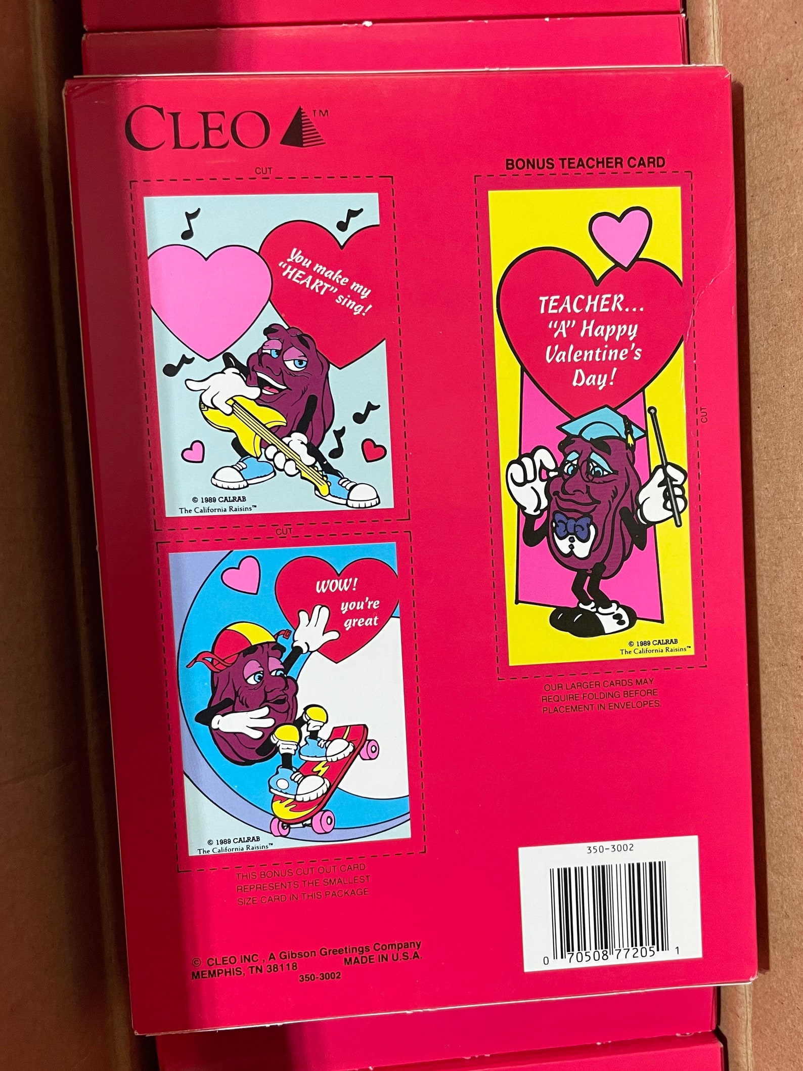California Raisins Unopened Box of 90s Valentines Cards - Etsy