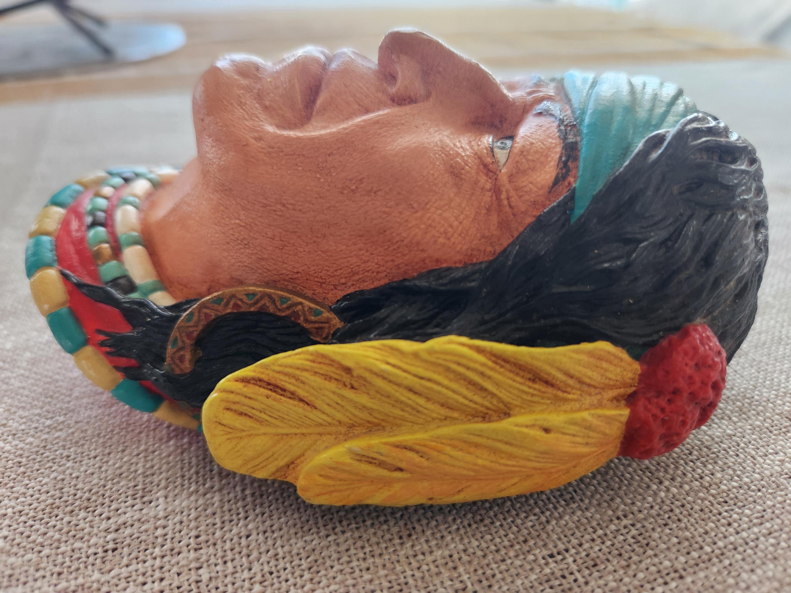 Vintage Chalkware Native American Bust Wall Art - Etsy