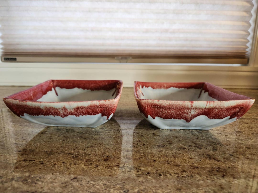 Vintage Guppy's California Drip Glaze Bowls - Etsy