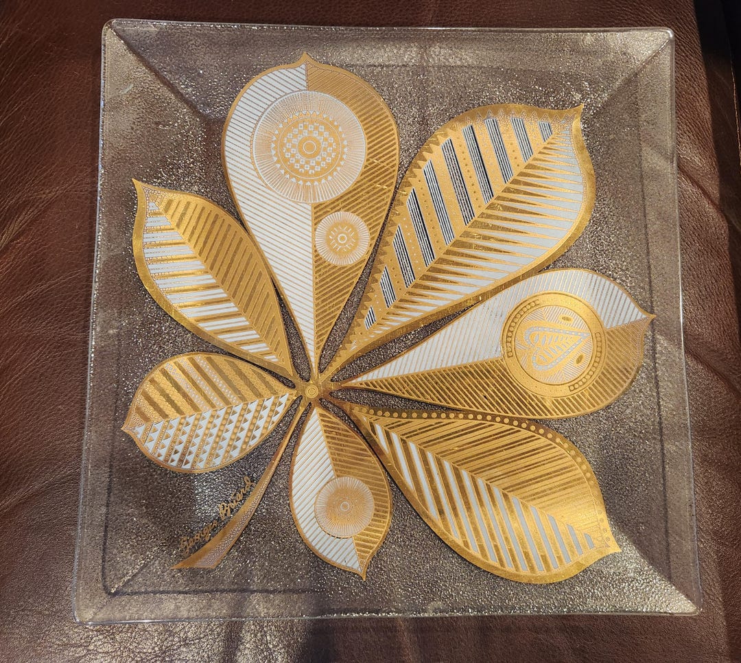 Georges Briard Large Glass Platter - Etsy