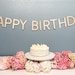 Polka Dot Happy Birthday Banner Modern Party Decor Wood Birthday ...