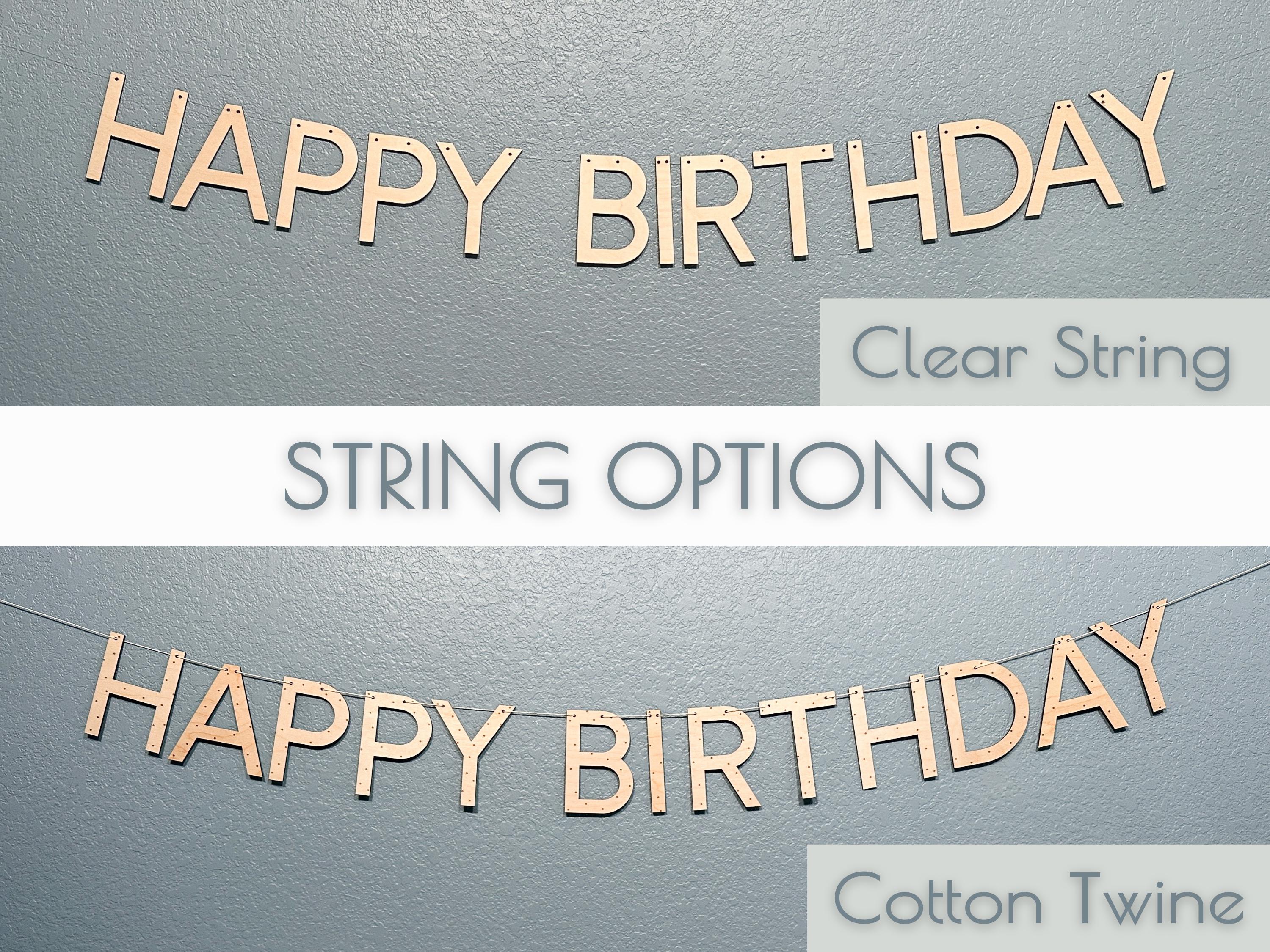 Polka Dot Happy Birthday Banner Modern Party Decor Wood Birthday ...