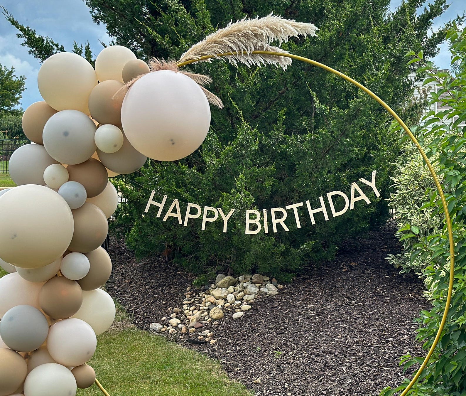 Polka Dot Happy Birthday Banner Modern Party Decor Wood Birthday ...