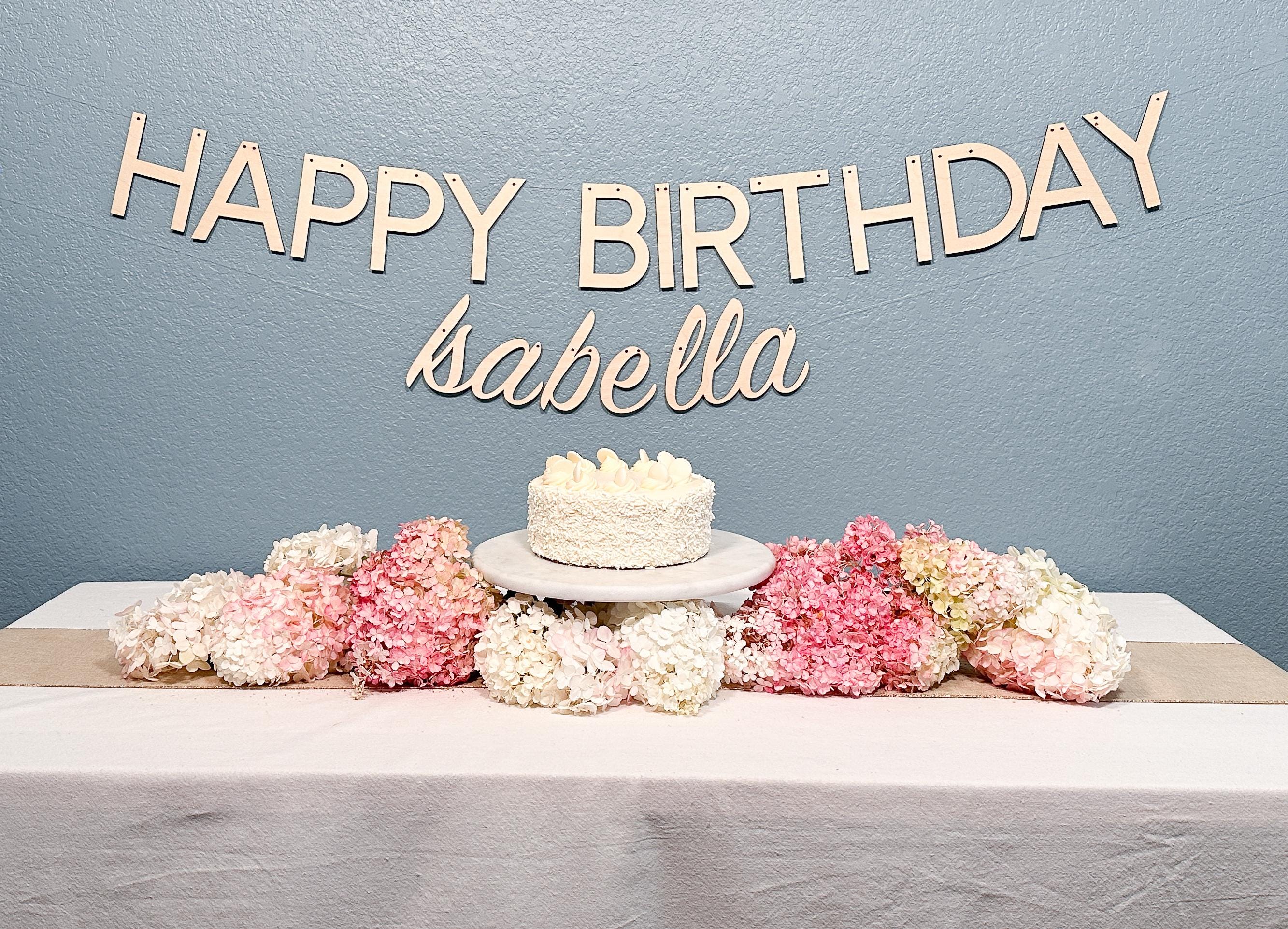 Personalized Wood Happy Birthday Banner: Modern Party Decor - Etsy
