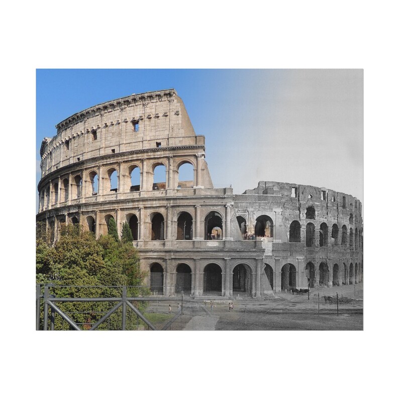 The Colosseum, Rome, Italy, C1900 and Today - Etsy