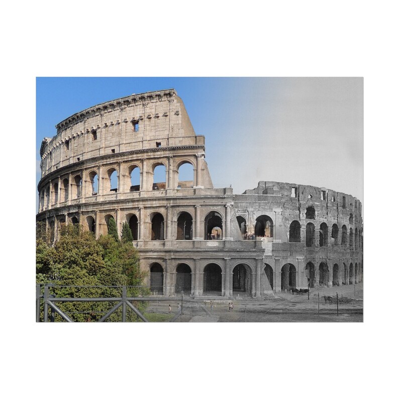 The Colosseum, Rome, Italy, C1900 and Today - Etsy