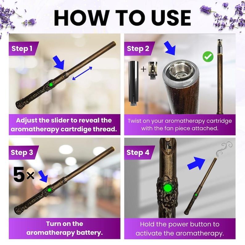 Penjamin Wandjamin Aromatherapy Wand Diffuser - Battery With Button ...