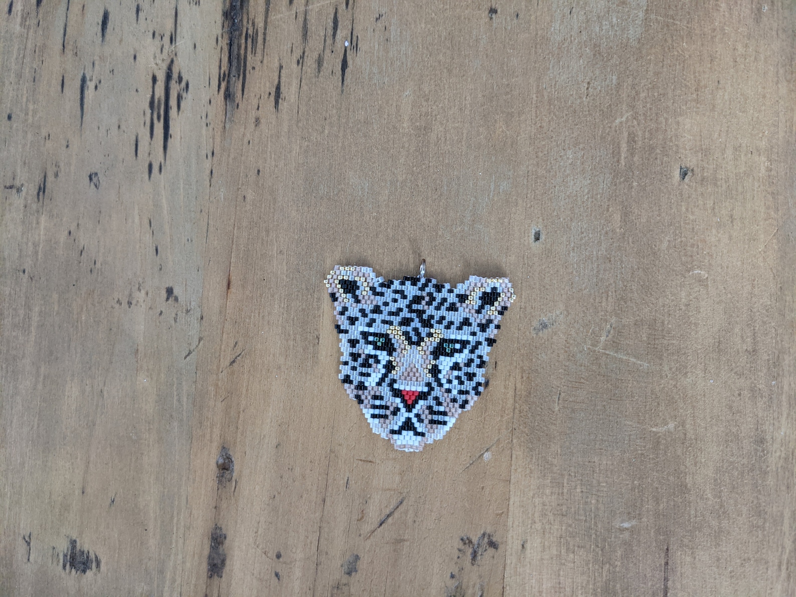 Beaded Cheetah Necklace Pendant | Miyuki Beaded Cheetah Charm | Seed ...