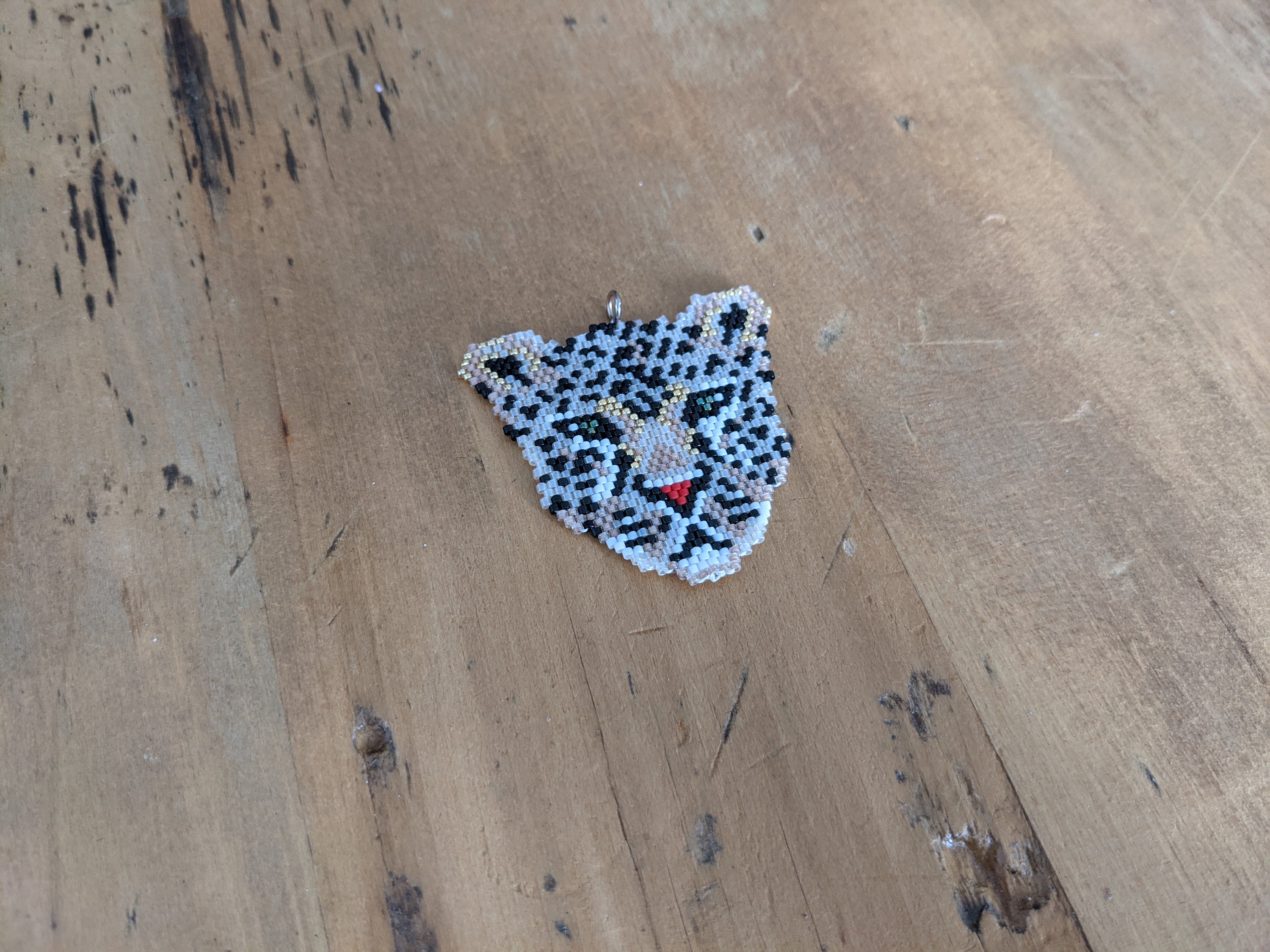 Beaded Cheetah Necklace Pendant | Miyuki Beaded Cheetah Charm | Seed ...