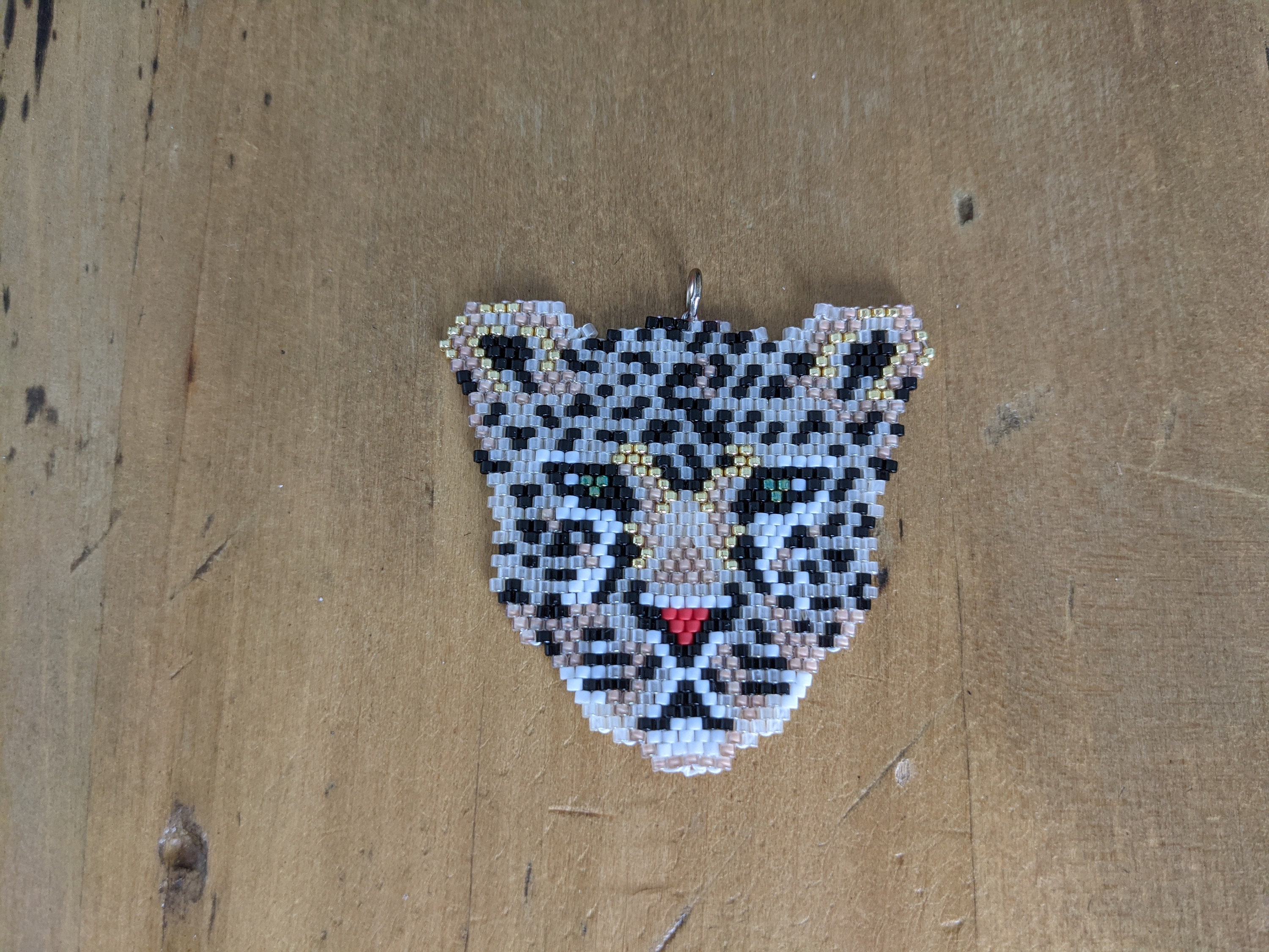 Beaded Cheetah Necklace Pendant | Miyuki Beaded Cheetah Charm | Seed ...