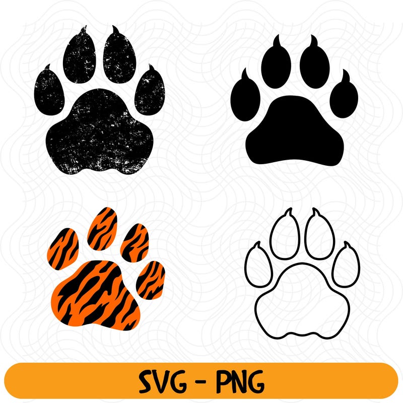 Tiger Paw Svg - Etsy