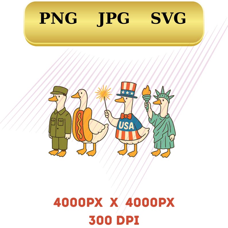 Funny 4th of July Goose PNG: Patriotic Clipart (digital Download - Etsy