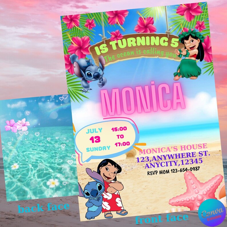 Editable Baby Moana Birthday Invitation Printable Baby Moana Birthday ...
