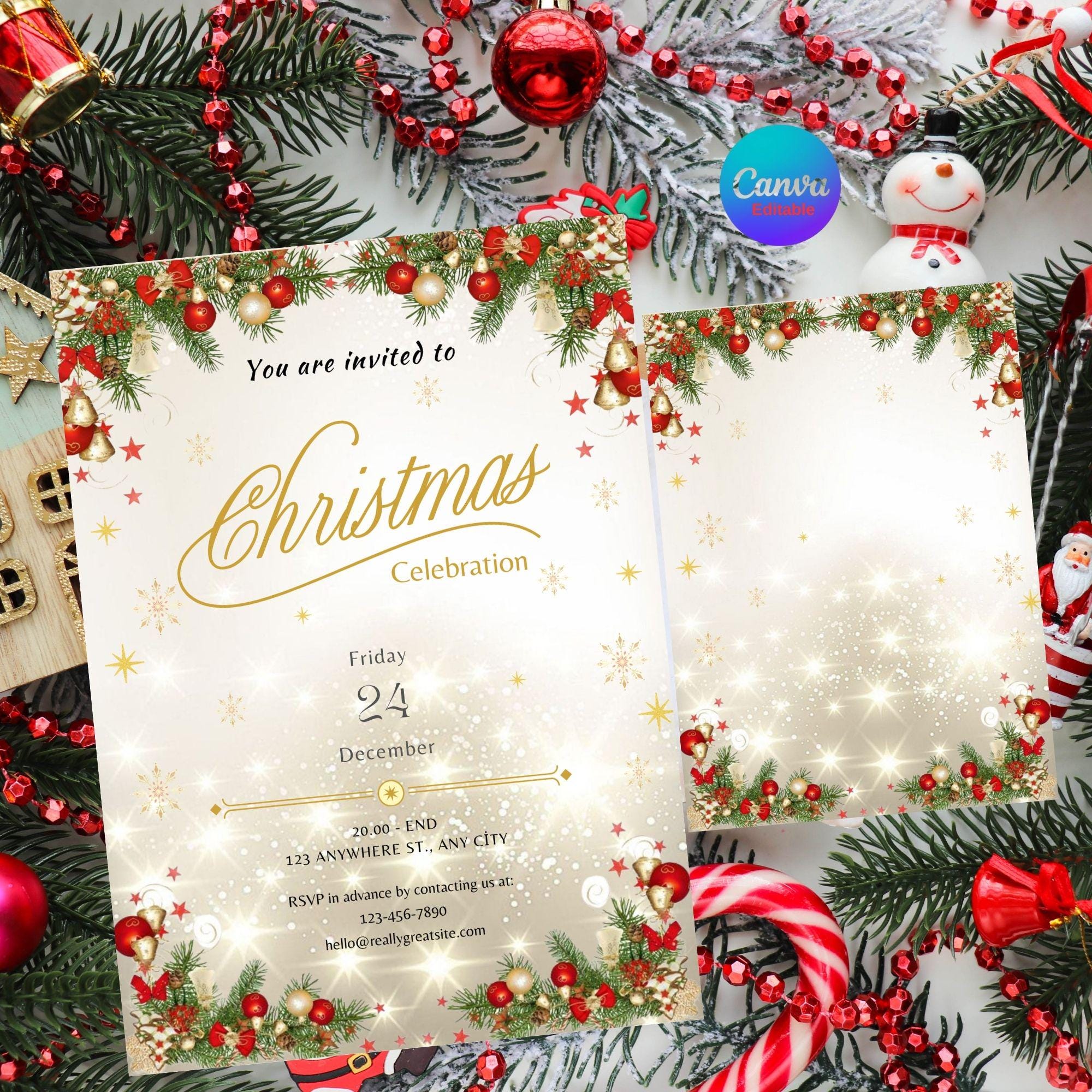 Editable Christmas Party Invitation,holiday Party Invite,photo ...