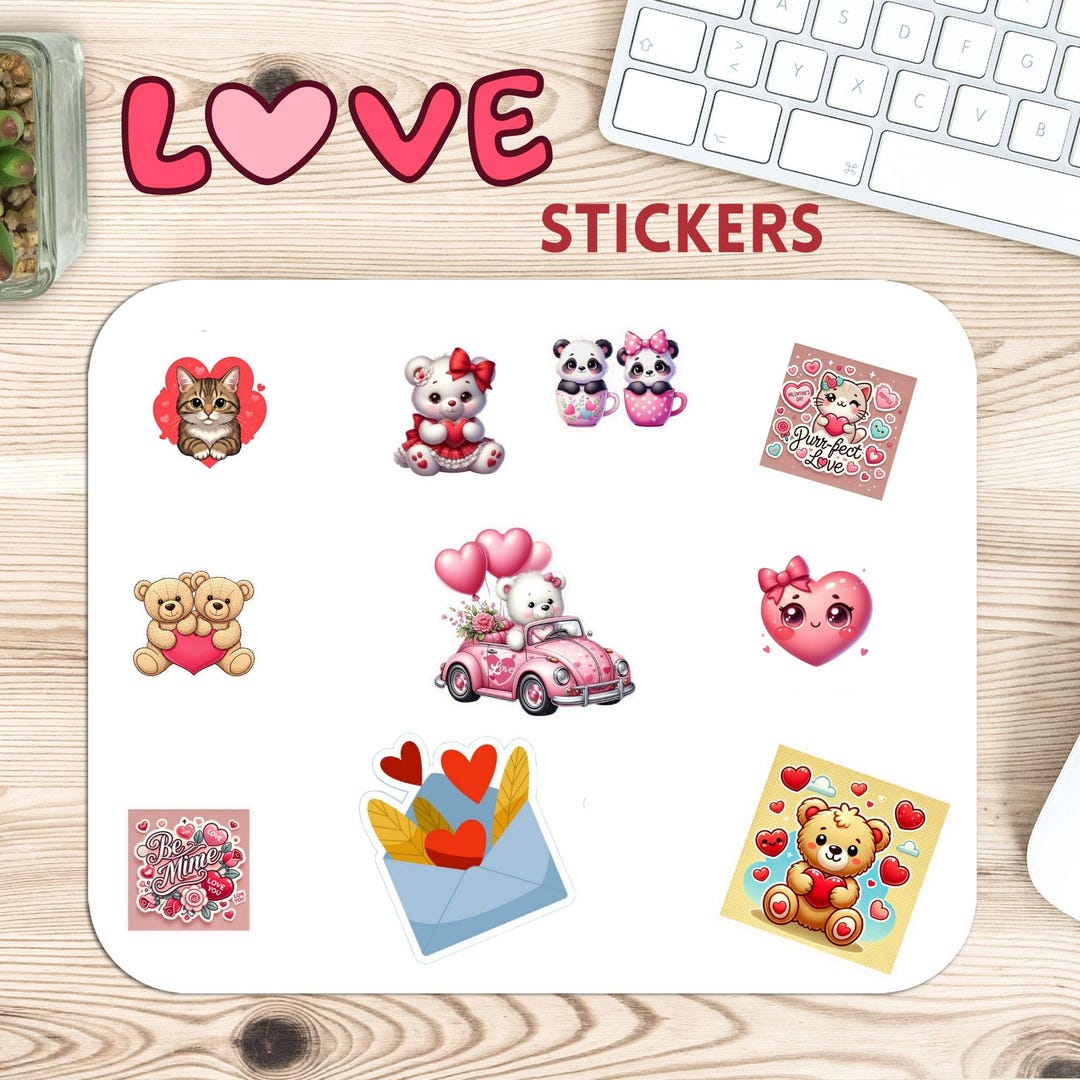 Printable LOVE Stickers, Valentine's Day Stickers, Kindle Love Stickers ...