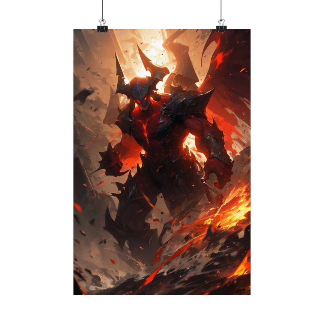 Gaming Wall Art League of Legends Aatrox Matte Vertical Poster Large ...