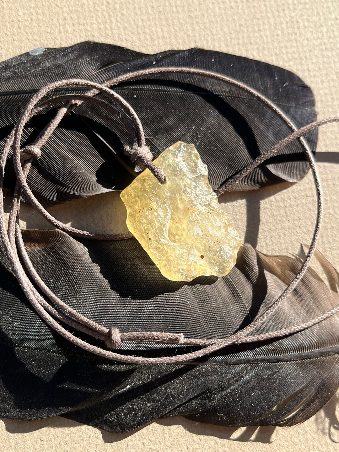 Mens Gemstone Necklaces Crystal Stone Libyan Desert Glass - Etsy