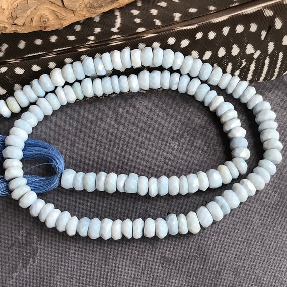 African Blue Opal beads small Faceted Rondelles 5.5mm full | Etsy