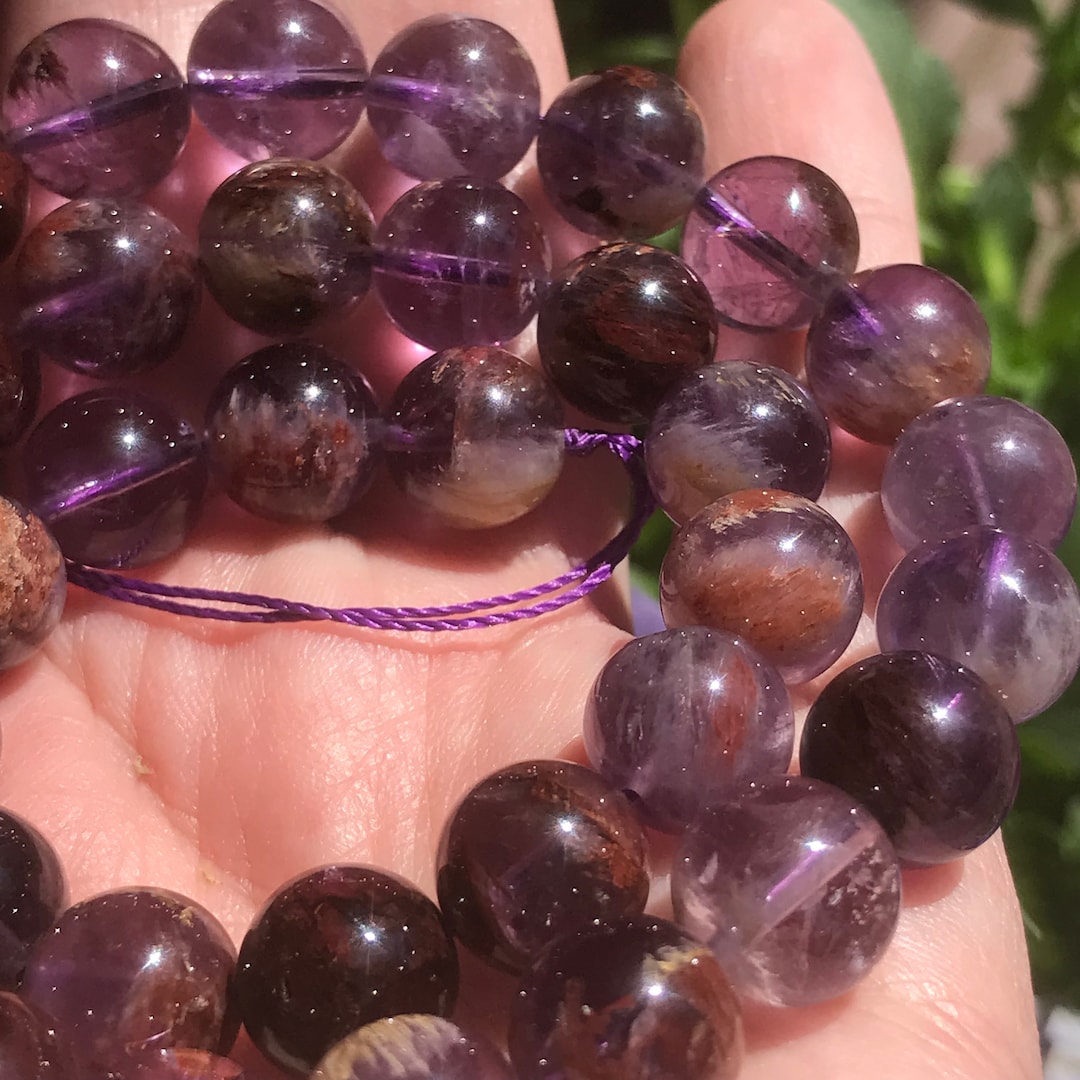 Super Seven Beads Rounds 10mm 7 Inch Strand Phantom Amethyst Stone - Etsy