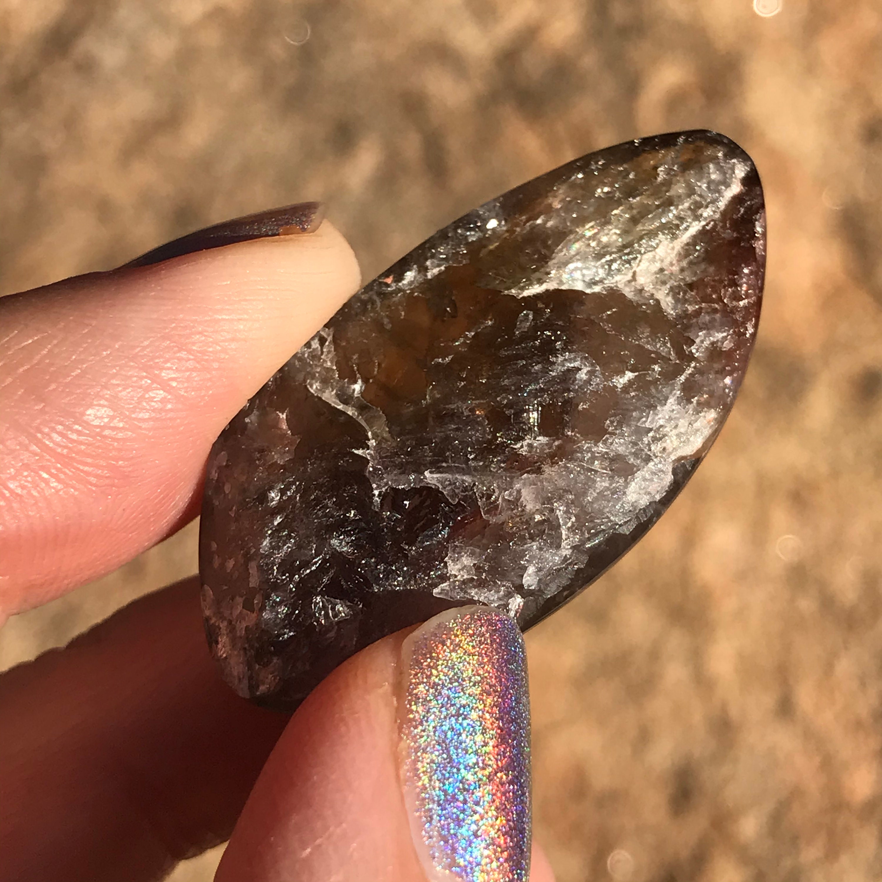 Auralite 23 Red Tipped crystal polished front with rough back | Etsy