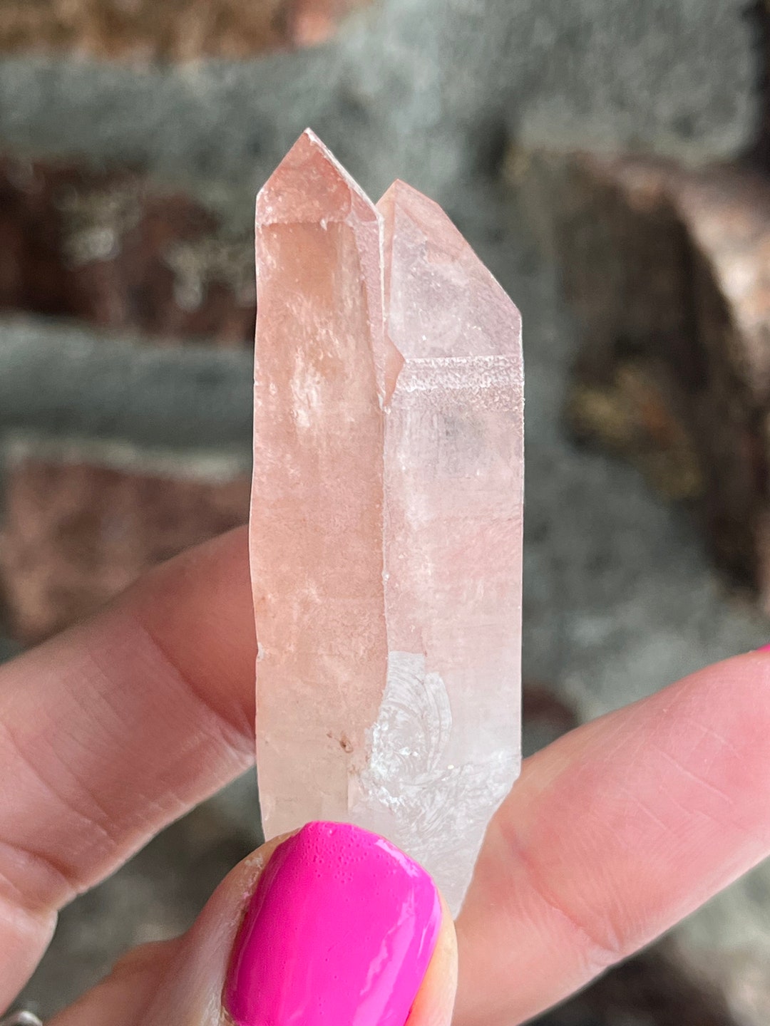 Twin Flame Scarlet Temple Lemurian Laser Small Gemstone Point Crystal ...