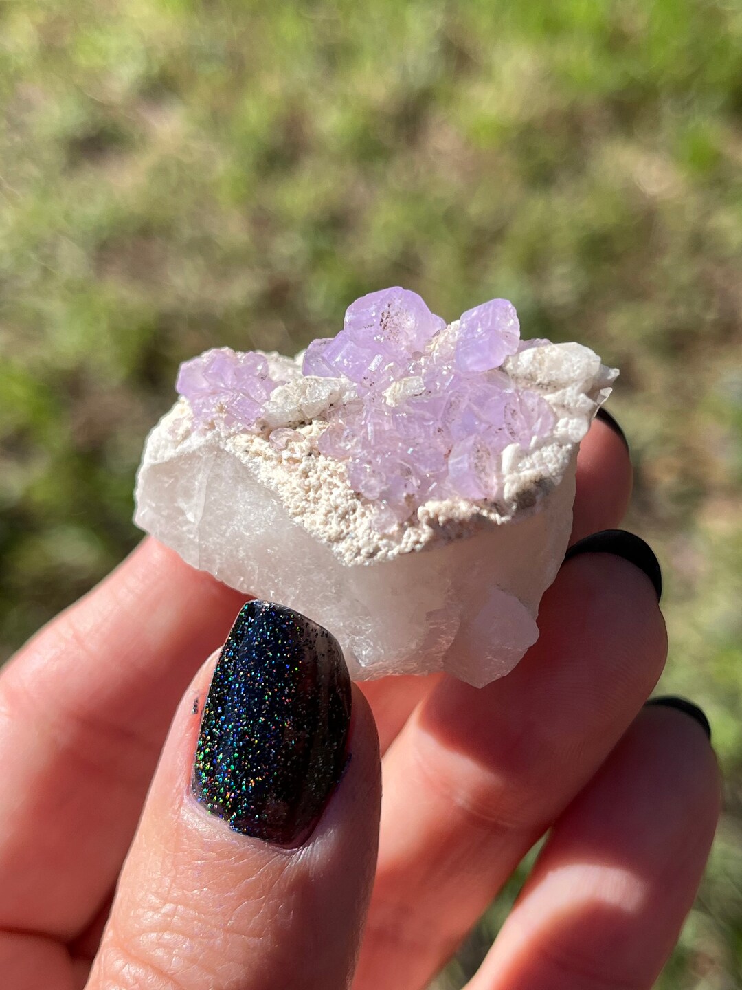 Purple Fluorescent Apatite Mineral Specimen on Matrix - Etsy