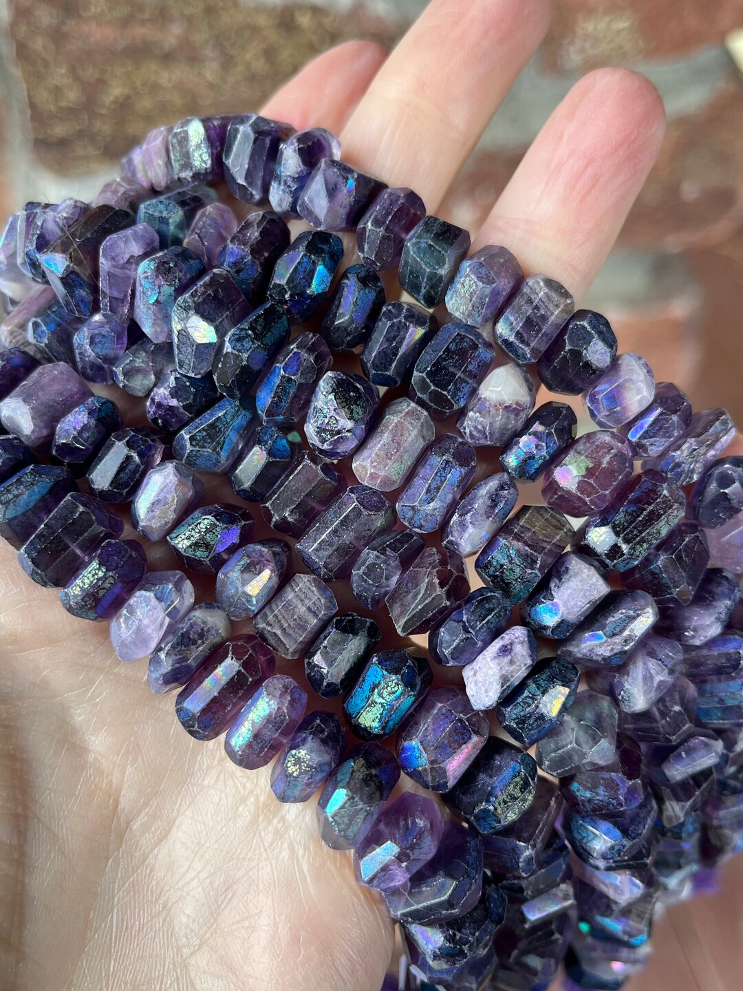 Mystic Organic Large Chunky Nuggets of Purple Fluorite Faceted Fancy ...