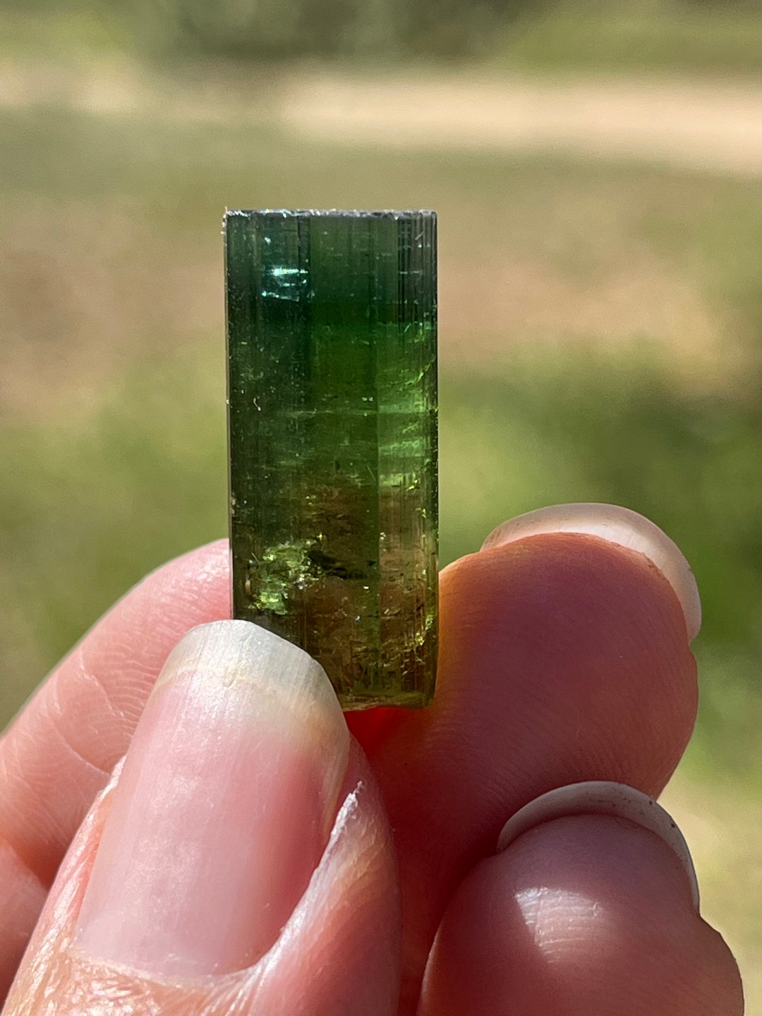 Green Tourmaline With Blue Green Tip Natural Termination Raw Not ...