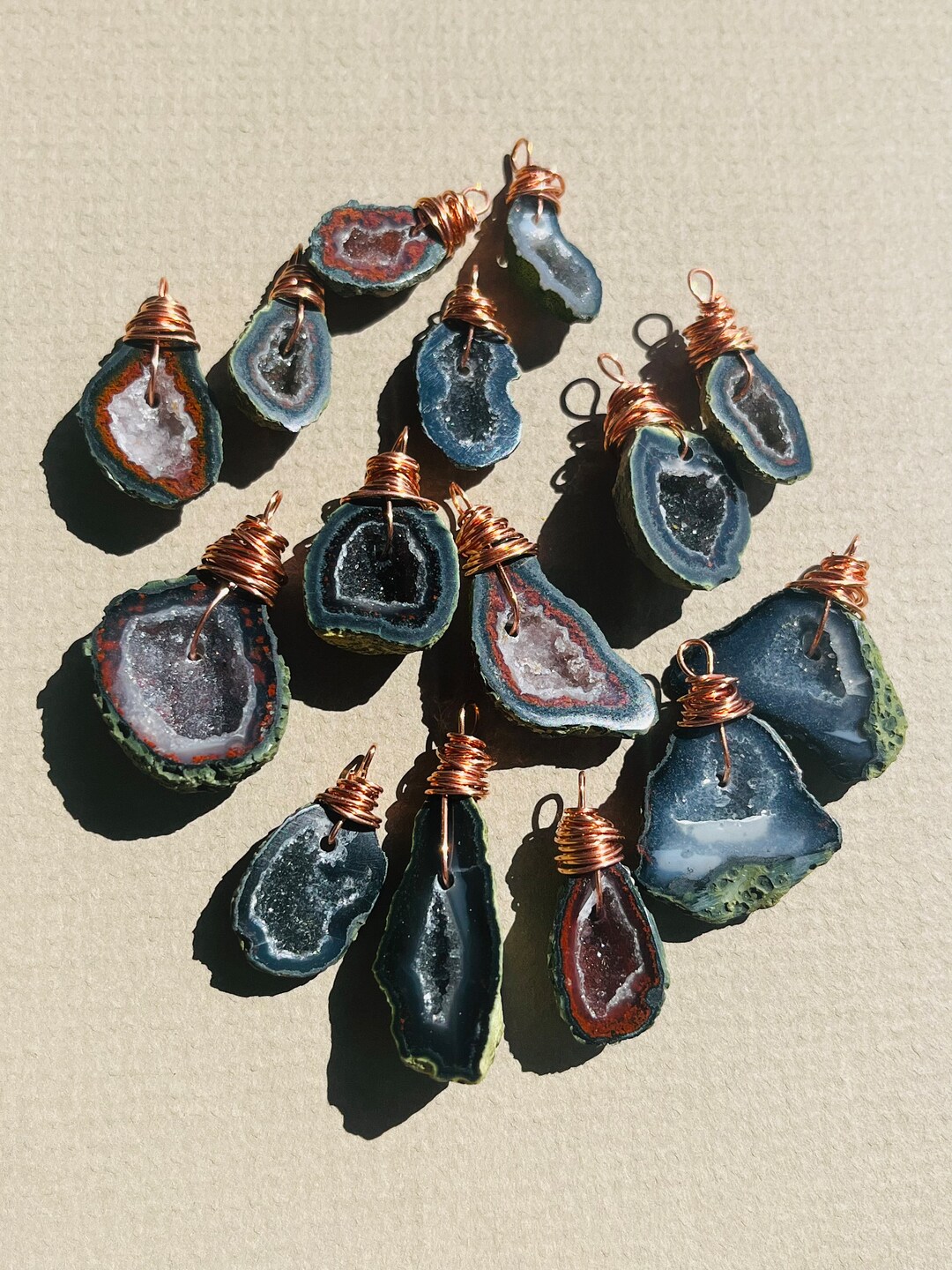 Tabasco Geodes Drilled Wrapped in Copper 15 Pieces Lot - Etsy