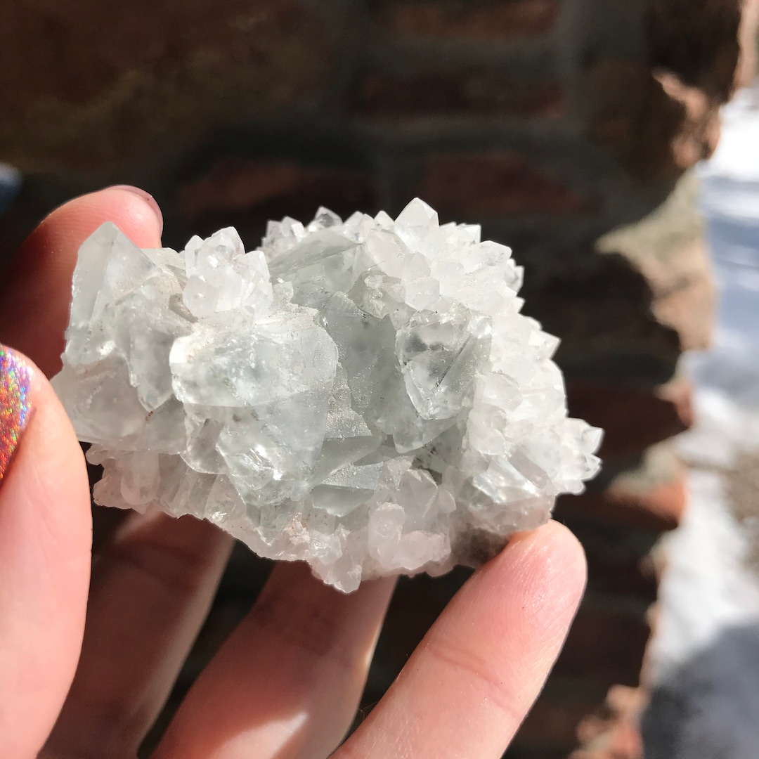 Apophyllite in Quartz Cluster Stone Crystal India - Etsy