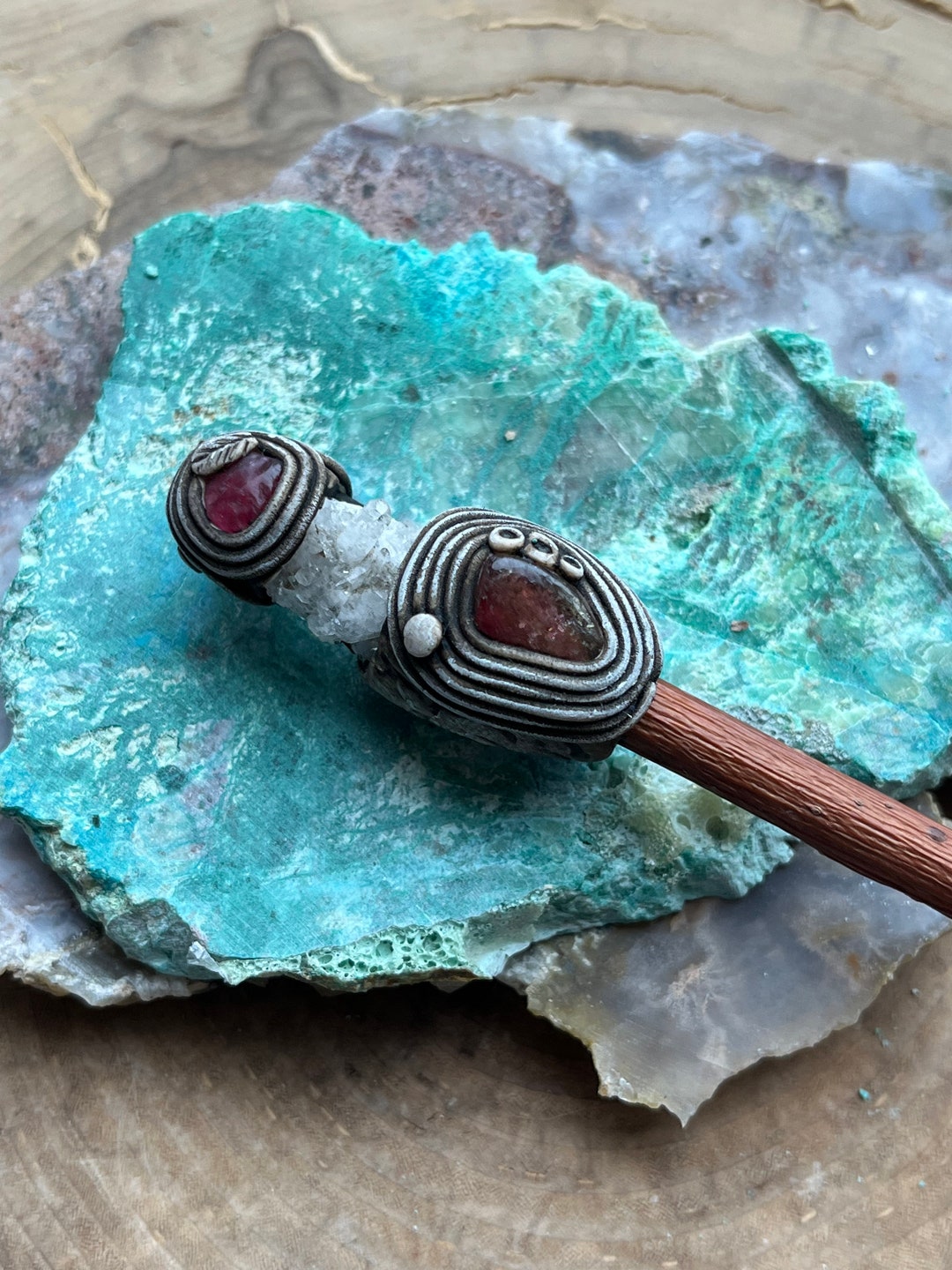 Magic Wand Stone Clay Red Willow Wood Quartz Epidote Watermelon ...