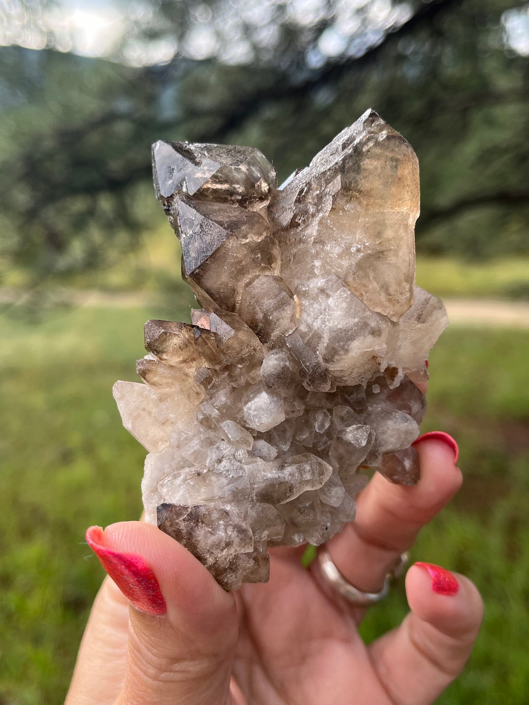 Smoky Quartz Elestial Crystal Gemstone Brazil Skeletal - Etsy