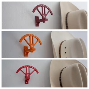 CUSTOM Cowboy Hat Wall Mount, Dorm Friendly Renter Friendly Hat Holder ...