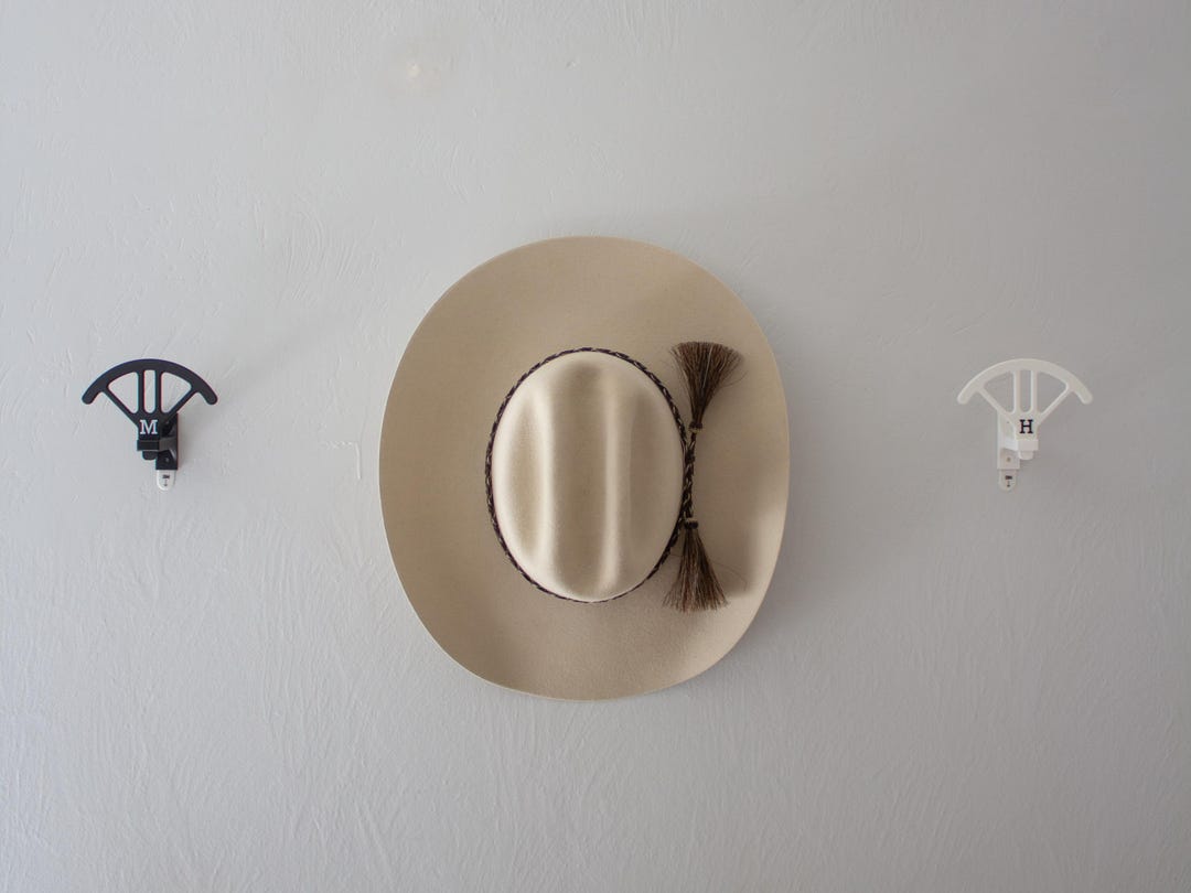 MONOGRAM Custom Cowboy Hat Wall Mount, Dorm Friendly Renter Friendly ...