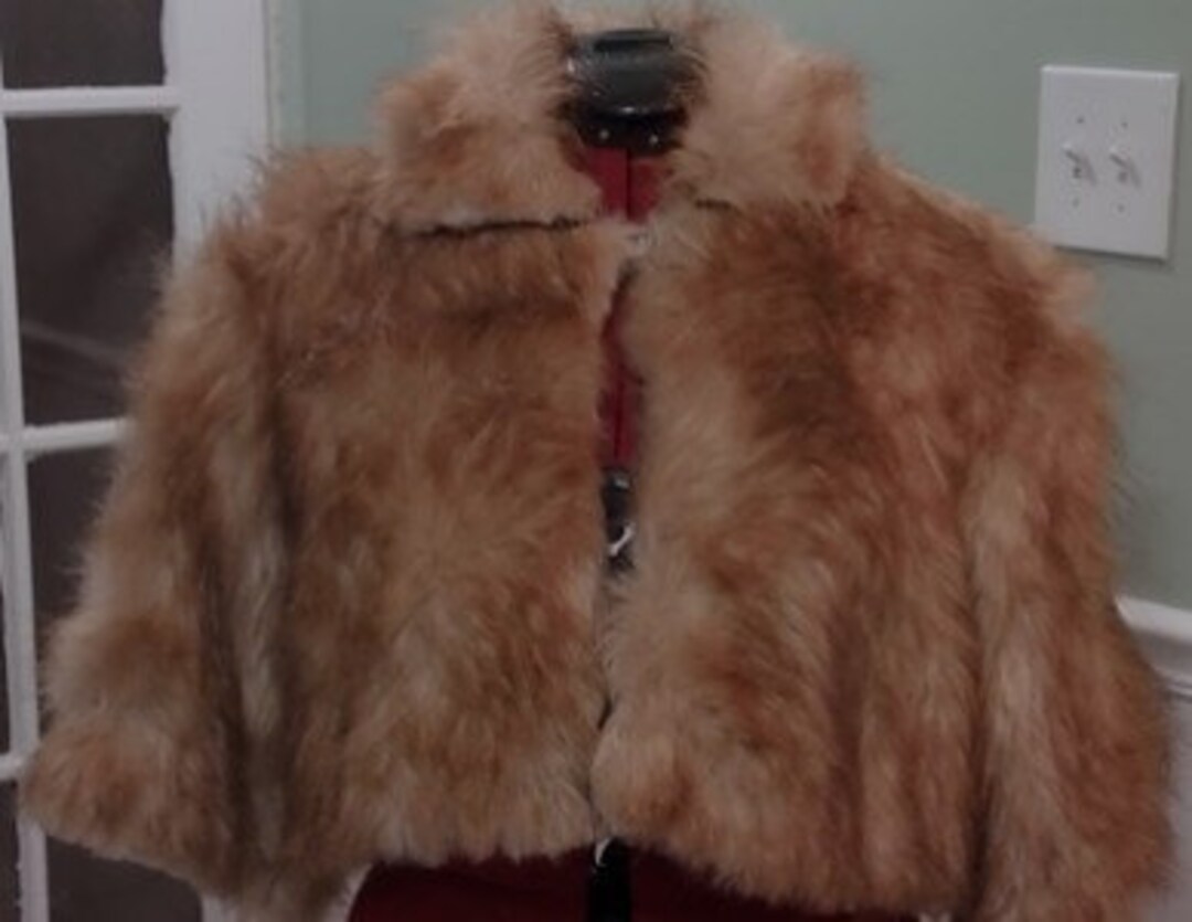 Red Bridal Jacket,faux Fur Jacket,fur Coat,3/4 Sleeve,fully Lined - Etsy