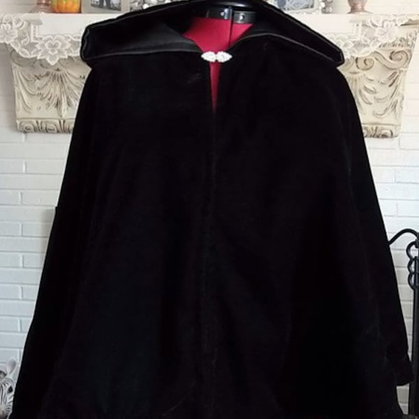 Black Velvet Cape - Etsy