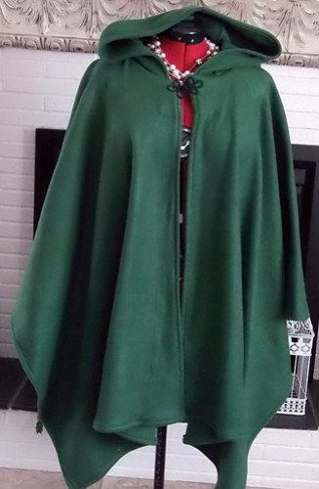 Green Fleece Cape, Hooded Capes, Fleece Poncho, Fleece Shawl - Etsy