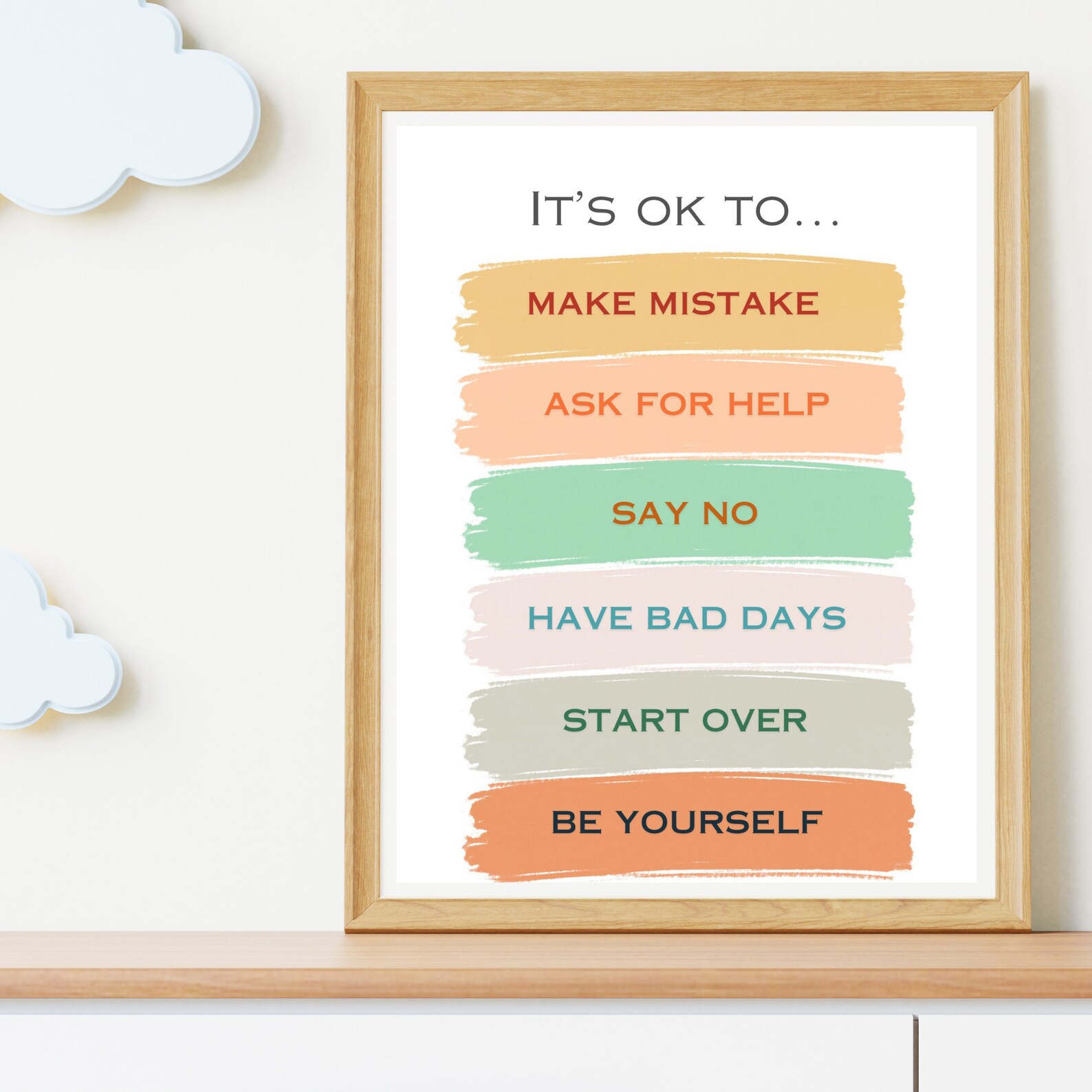 It's Ok to Make Mistakes Poster, Mindfulness Poster,montessori Wall Art ...