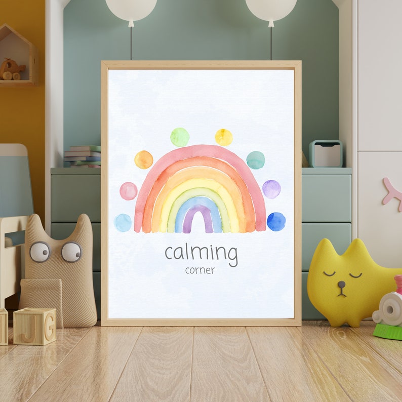 Rainbow Classroom Wall Decor, Calming Corner Poster, Coping Skills ...