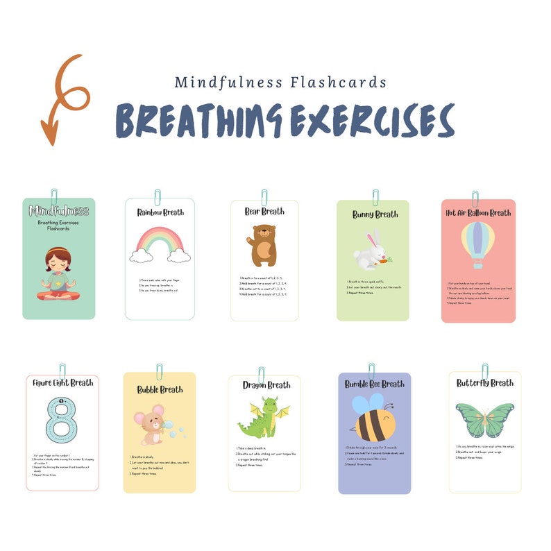 Mindful Breathing Activities for Kids|techniques for Breathing Cards ...